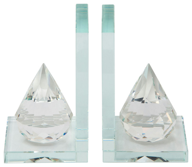 S/2 Crystal Teardrop Bookends - Contemporary - Bookends - by Beyond ...