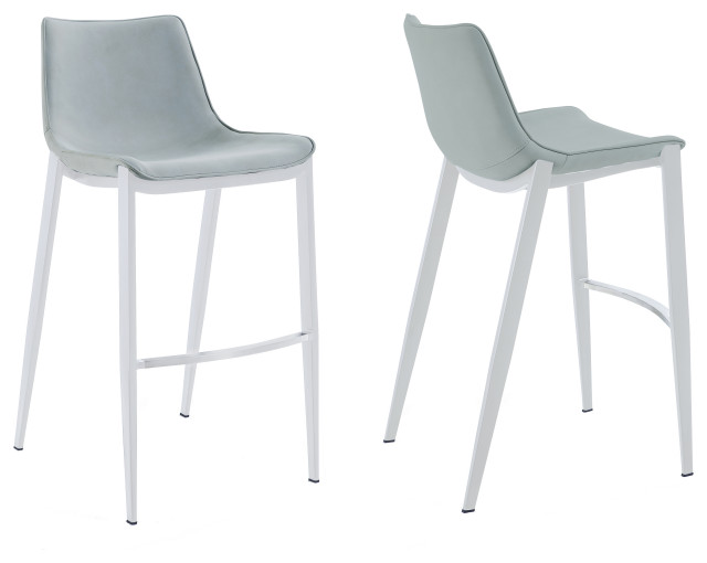 Modrest Jane Modern Light Gray Counter Stool, Set of 2 - Contemporary ...