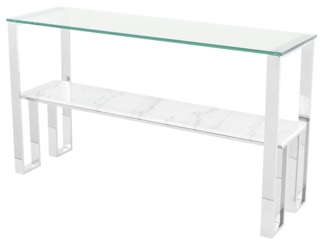 Tierra White Stone Console Table, HGNA520 - Contemporary - Console ...