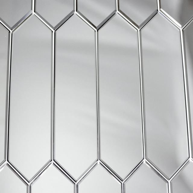 Reflections 3 in x 11.875 in Beveled Glass Mirror Picket Tile in Matte ...