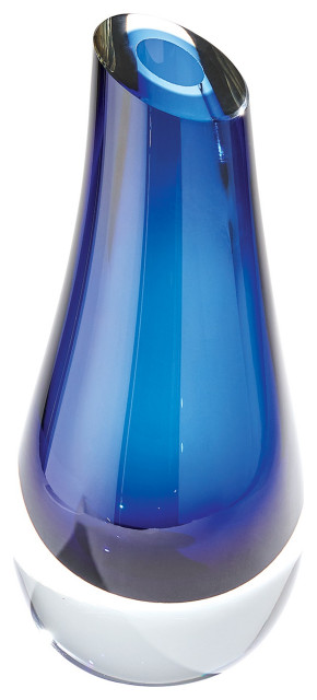 Slant Vase, Blue, Large - Contemporary - Vases - by GLOBAL VIEWS and ...