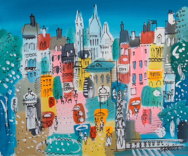 City Center with Sacre Coeur 9- Charles Cobelle, 20x24 - Contemporary ...