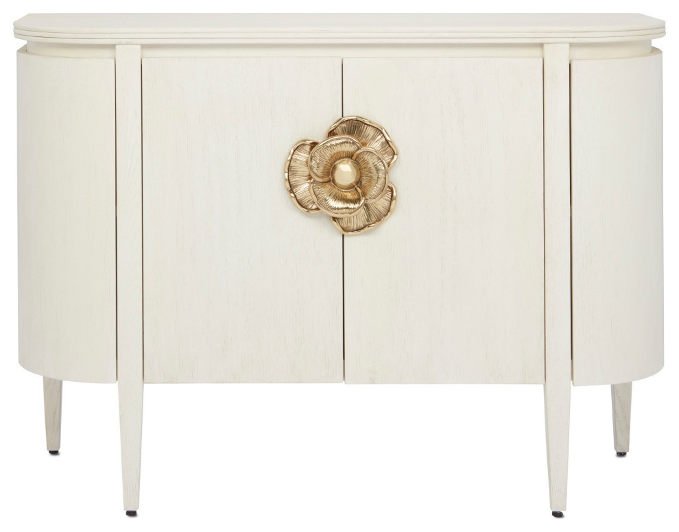 Briallen White Demi-Lune - Transitional - Accent Chests And Cabinets ...