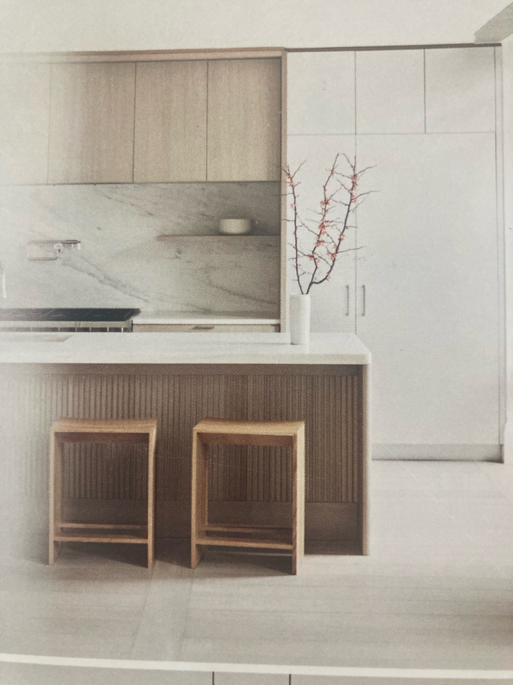 please help me choose wood slat color for island and pendant lighting