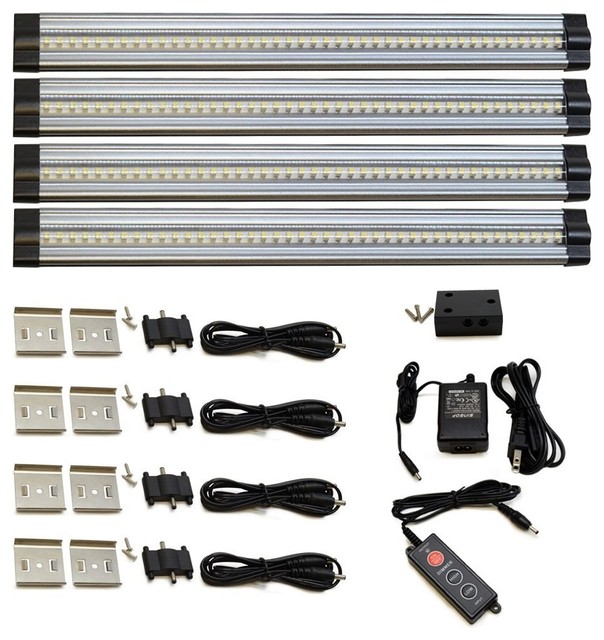 12" 4000K LED Dimmable Plug In Strip Light Kit 4-Pack - Contemporary ...