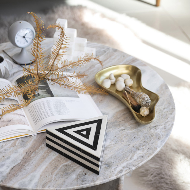 Round Metal Table Clock With Alarm, White - Traditional - Alarm Clocks ...