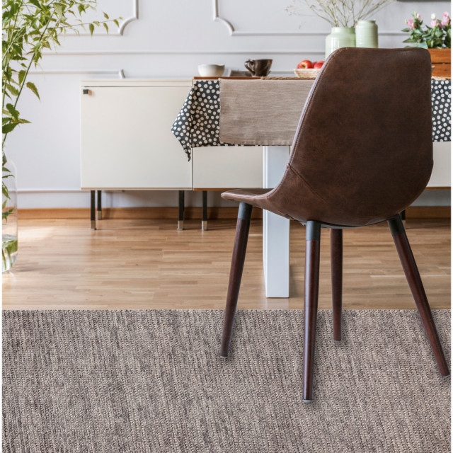 Hand Woven Medium Pile Grey Wool Rug by Tufty Home, 8x8 Round ...