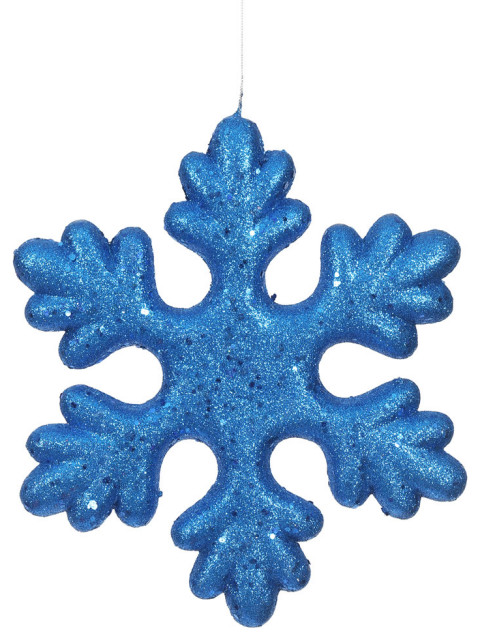 Vickerman L171202 11" Blue Glitter Snowflake Christmas Ornament ...