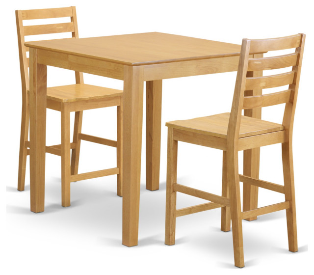3-Piece Counter Height Table/Chair Set, Pub Table, 2 Kitchen Barstool ...