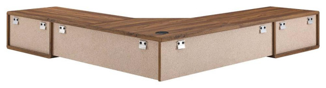 Transmit 55 Wall Mount Corner Wood Office Desk - Contemporary - Desks ...