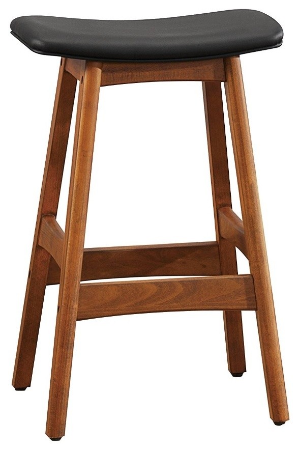 Benzara BM174383 Wooden Counter Height Stool In Black and Brown, Set of ...