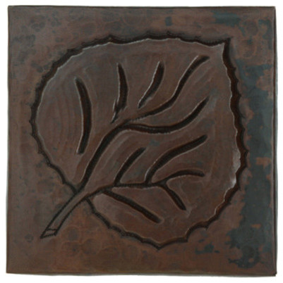 Large Leaf Design Copper Tile (TL417), 2x2 - Traditional - Tile Murals ...