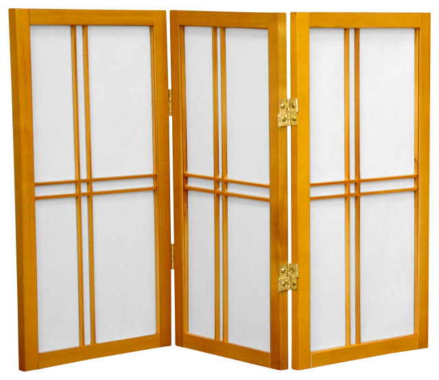 2' Tall Desktop Double Cross Shoji Screen - Asian - Screens And Room ...