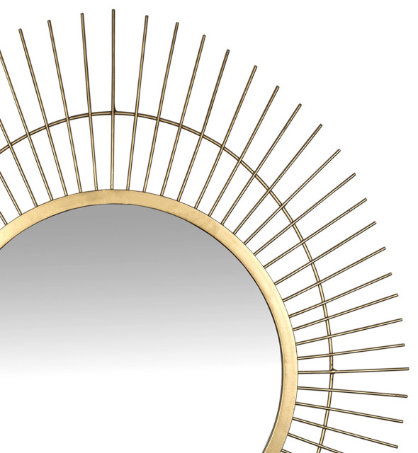 Gold Metal Spiked Wall Mirror - Midcentury - Wall Mirrors - by ...