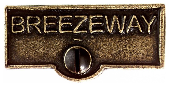BREEZEWAY Switch Plate Tags Cast Brass Name Plate Label Renovators ...