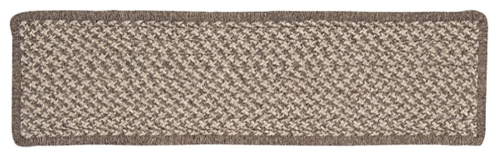 Natural Wool Houndstooth Rug, Latte Stair Tread Rug, Set of 13 ...