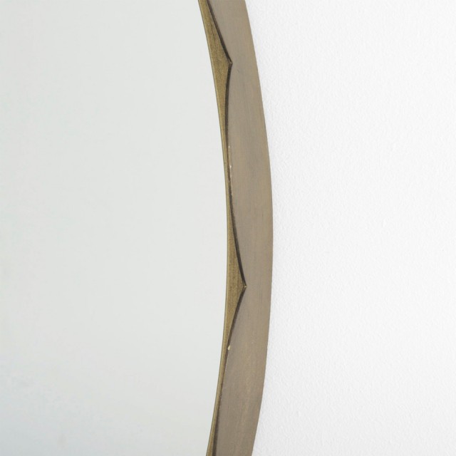 Adelaide 29.7" Gold Metal Scallop Edge Round Mirror - Contemporary ...