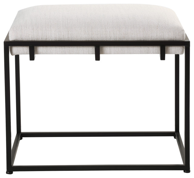 Paradox White Small Bench - Transitional - Vanity Stools And Benches ...