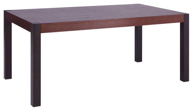 Tatum Contemporary Dining Table in Auburn Bay Finish and Sedona Wood ...