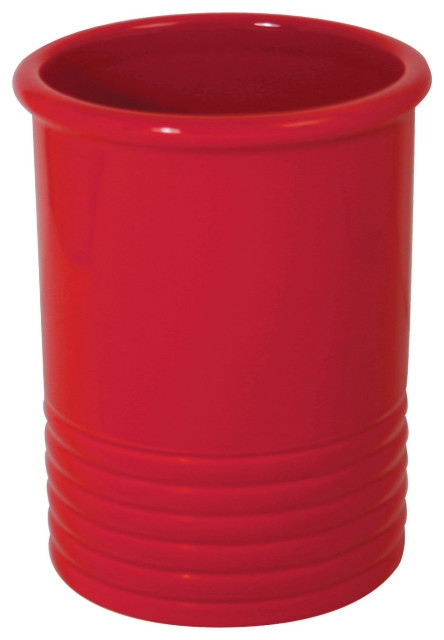 Chantal True Red Ceramic Medium Utensil Crock - Transitional - Utensil ...