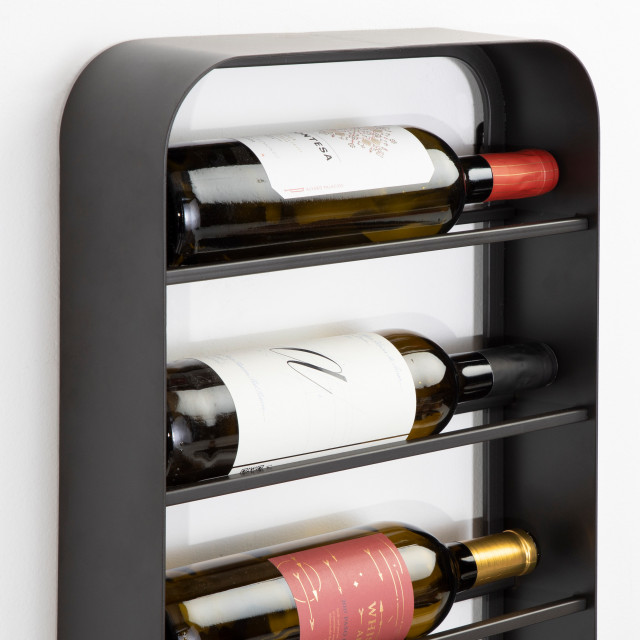 Armenta Metal Wall Hanging Wine Rack, Gray 13x30 - Industrial - Wine ...