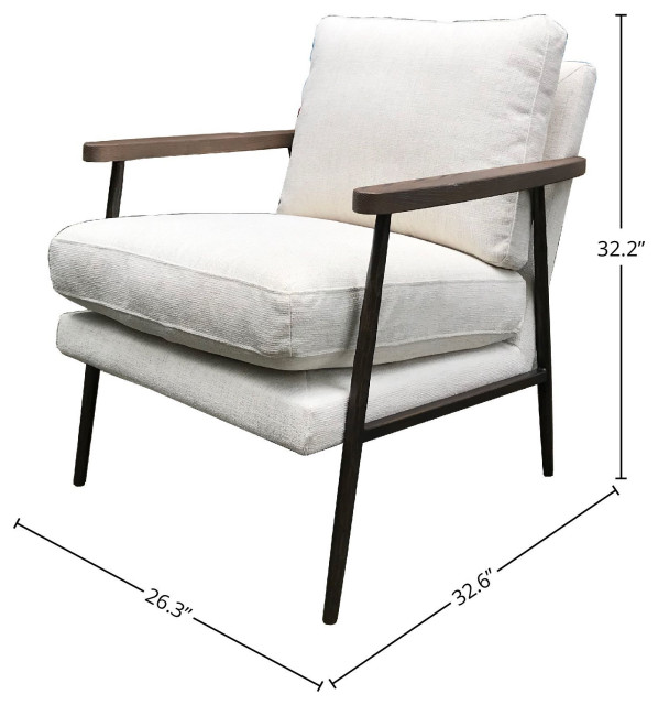 Steinbeck Oak Accent Chair, Alabaster - Midcentury - Armchairs And ...