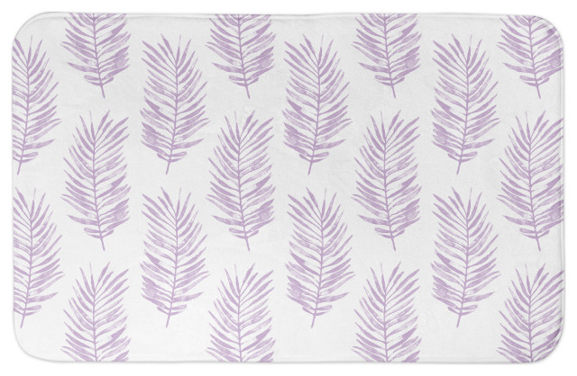Purple Fern Leaves 21x34 Bath Mat, 21x34 - Tropical - Bath Mats - by ...