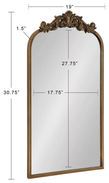 Traditional Arched Wall Mirror with Unique Cascading Crown Accent ...
