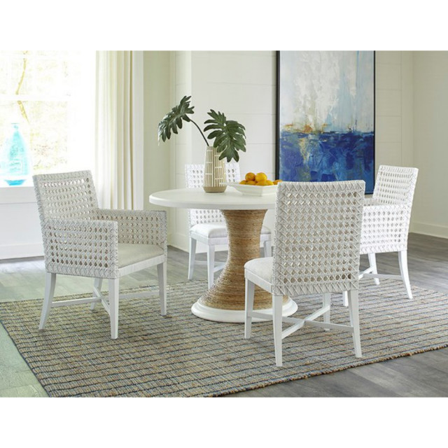 Boca Grande Abaca Round Dining Table - Beach Style - Dining Tables - by ...