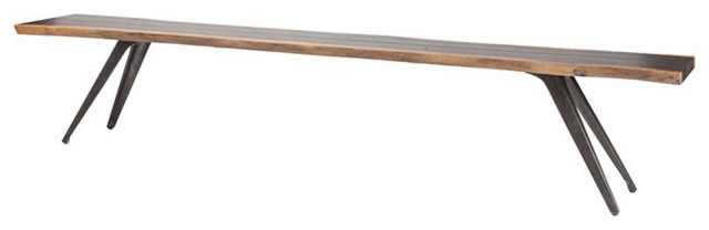 Nuevo Vega 75" Dining Bench in Seared Brown - Industrial - Dining ...