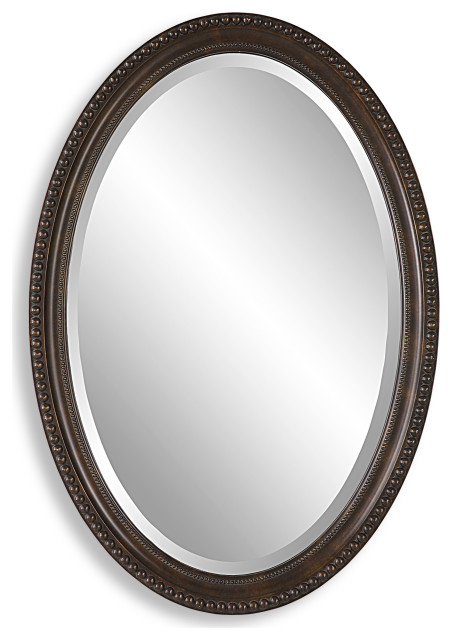 32" Farmhouse Bronze Oval Mirror - Traditional - Wall Mirrors - by ...