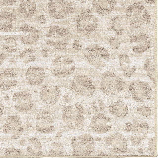 Orian Rockford Skins Snow Leopard Beige Area Rug, 7'10" x 10'10 ...
