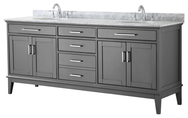 80 Inch Double Bathroom Vanity - Transitional - Bathroom Vanities And ...