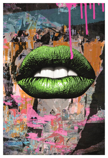 Green Pout Art Print | Andrew Martin Lip - Contemporary - Fine Art ...