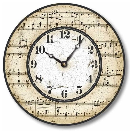Vintage-Style Music Notes Clock - Traditional - Wall Clocks - by Fairy ...