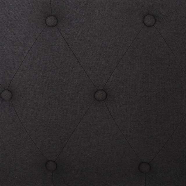 Noble House Elinor Upholstered Full Queen Headboard in Black ...
