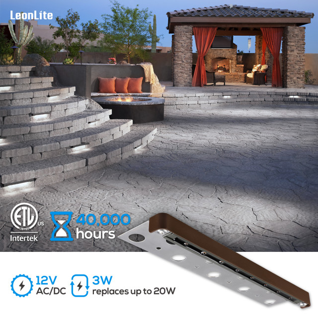 12-Pack 12" LED Hardscape Paver Light, 3W Deck Step Light, 5000K ...