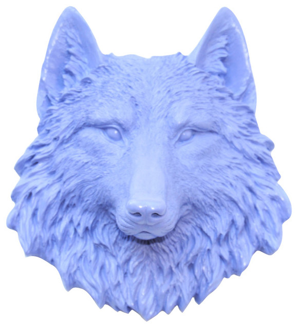 Faux Mini lavender Wolf Resin Wall Decor, Lavender - Contemporary ...