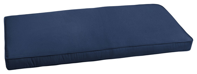 Sunbrella Canvas Navy Blue Outdoor Bench Cushion, 45x18 - Contemporary ...
