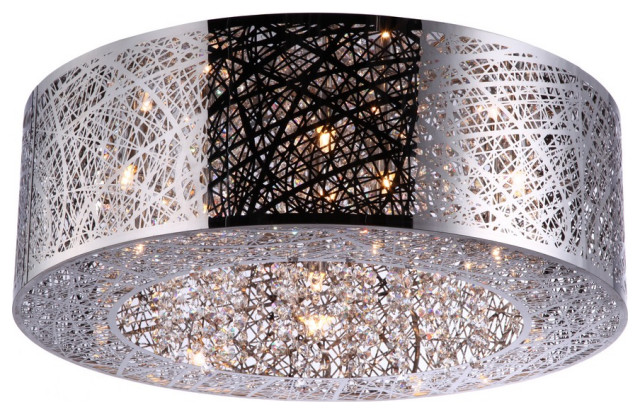 Royal 9 Light Pendant Flush Mount Ceiling Light - Contemporary - Flush ...