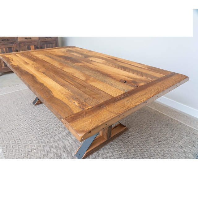 Lexington Extendable Reclaimed Wood Dining Table, 42"x72", 2 Bb Ext ...