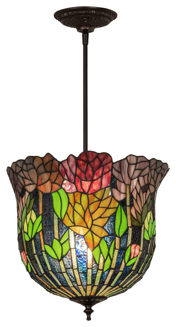 14 Wide Tiffany Honey Locust Pendant - Victorian - Pendant Lighting ...