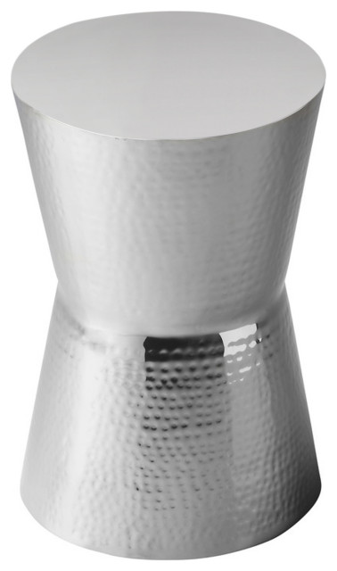 Butler Dimple Silver Metal Accent Table - Contemporary - Side Tables ...