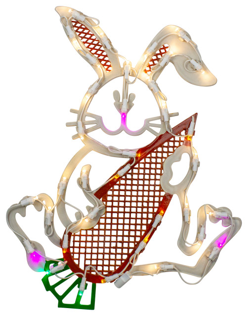 18" LED Lighted Easter Bunny Rabbit Spring Window Silhouette Decoration ...