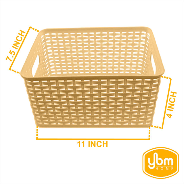 Plastic Rattan Storage Box Basket Organizer, Small-Pack of 3 - Tropical - Storage Bins And Boxes ...