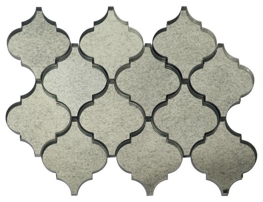 Arabesque Lantern 9X12 Antique Mirror Mosaic - Mediterranean - Mosaic ...