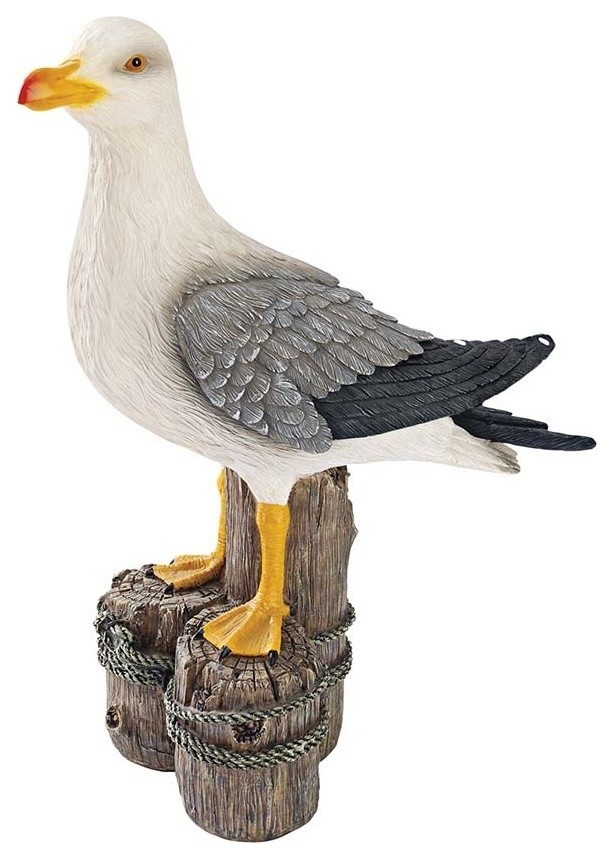 Dockside Seagull Statue - Beach Style - Garden Statues And Yard Art ...