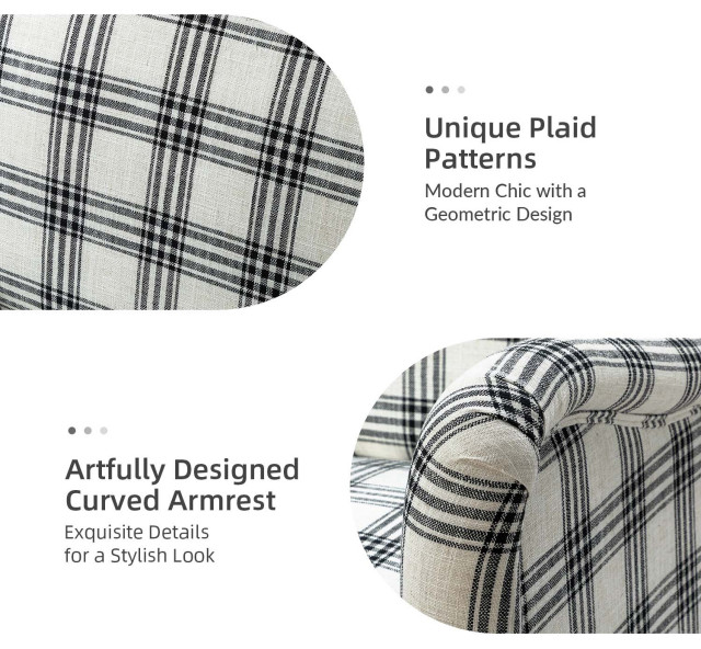 Upholstered Armchair With Checkerboard Pattern - Contemporary ...