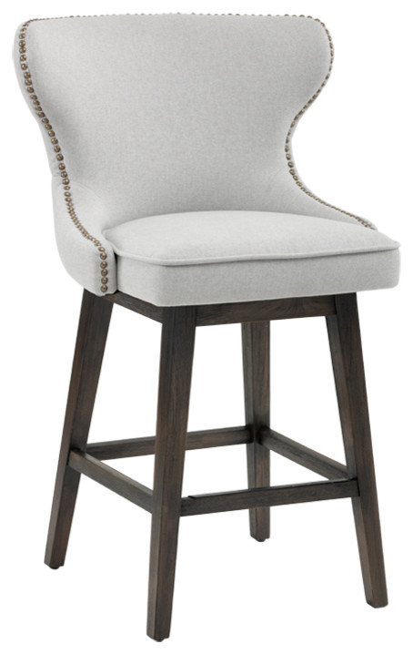 Nickson Light Grey Swivel Counter Stool - Set of 2 - Transitional - Bar ...