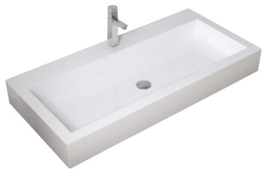 Badeloft Stone Resin Countertop Sink, Extra Large - Modern - Bathroom ...